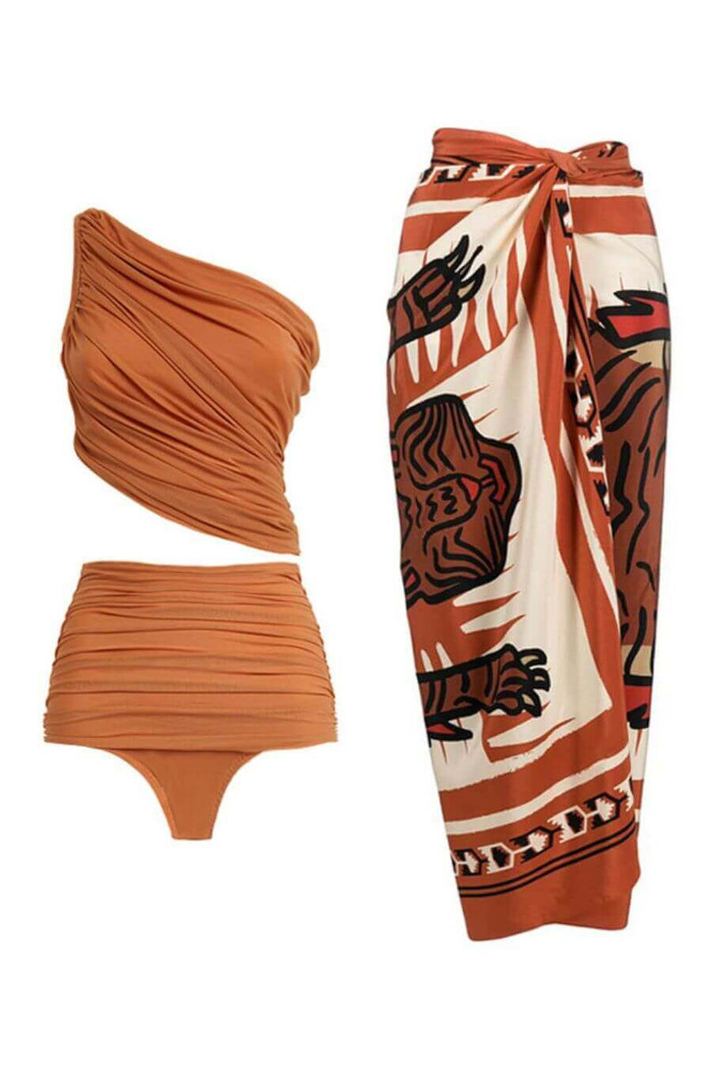 Swimwear For Women -Clay Bikini Set Of 3 Brown- FancyPants